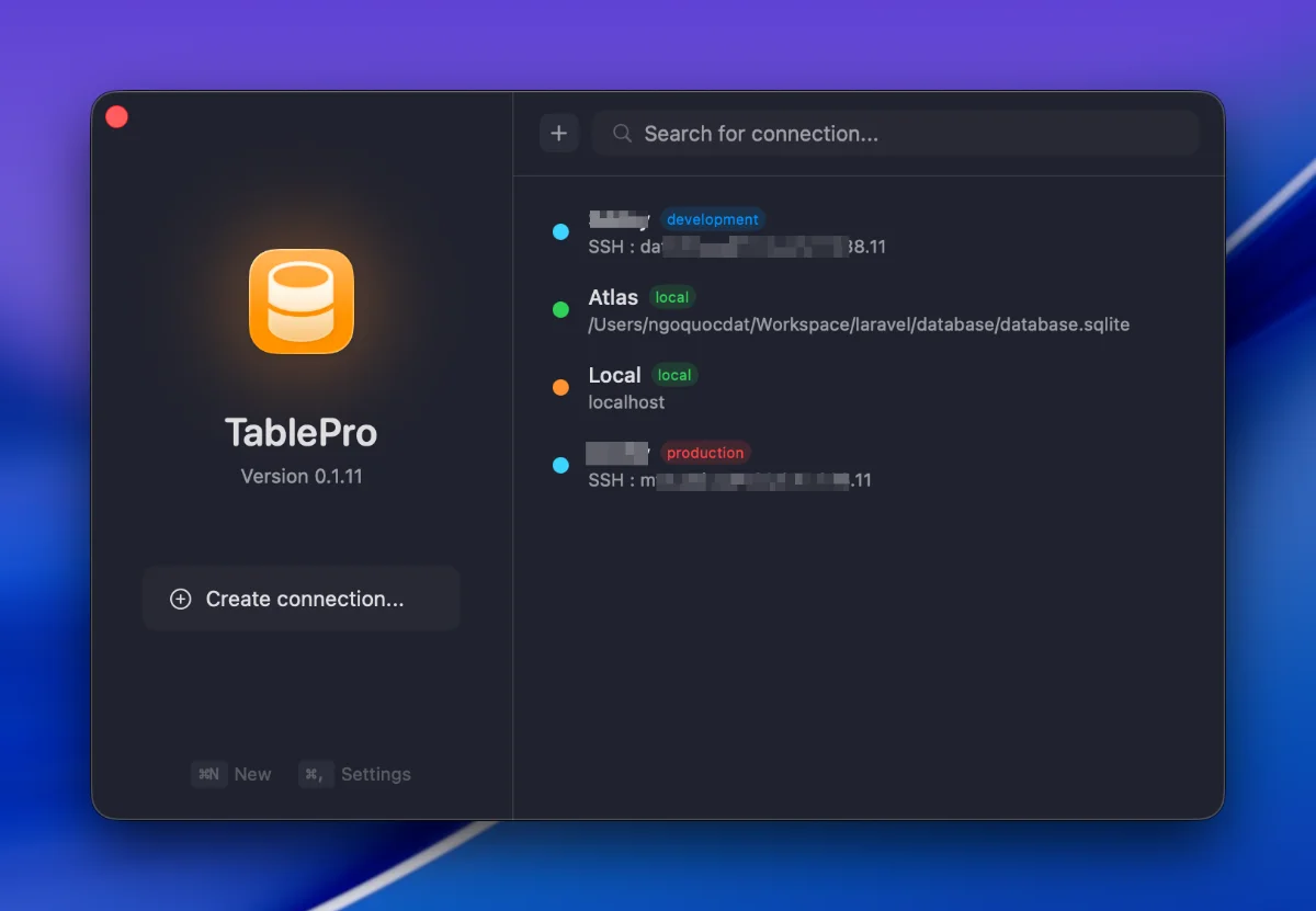 TablePro - Database Client Native cho macOS | Unikorn.vn